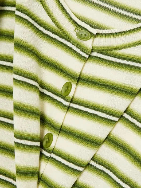 Faithfull The Brand Cinta Striped Cotton-blend Cardigan - Green