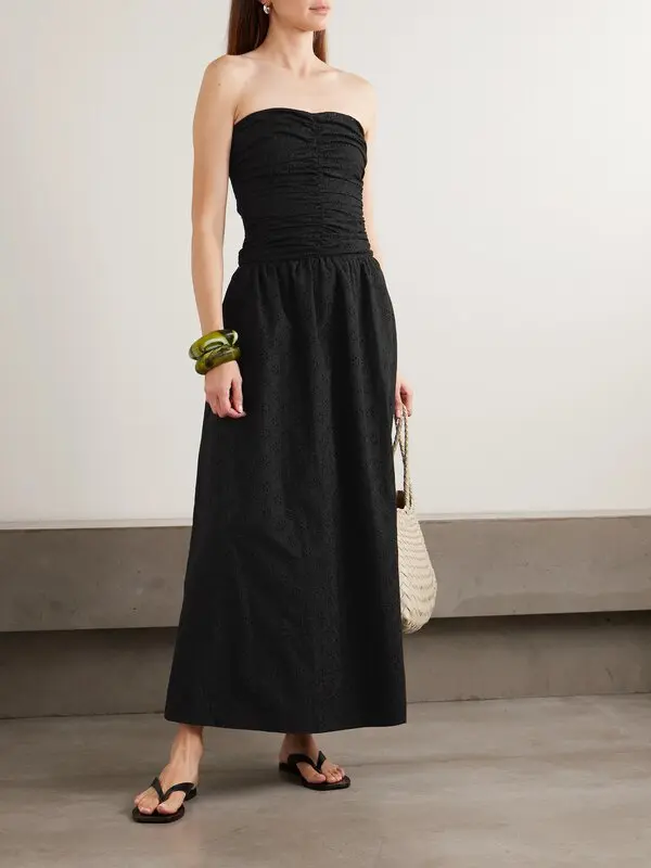 faithfull the brand black maxi dress Faithfull Black Linen Raynara Maxi Dress by Faithfull The Brand