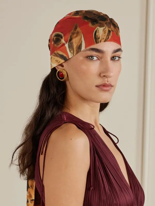 Eugenia Kim Red and Cream Striped Hair Accessory EUGENIA KIM Trish knotted metallic woven headband | NET-A-PORTER main image 4