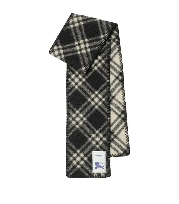 Burberry Wool Check Scarf - Black