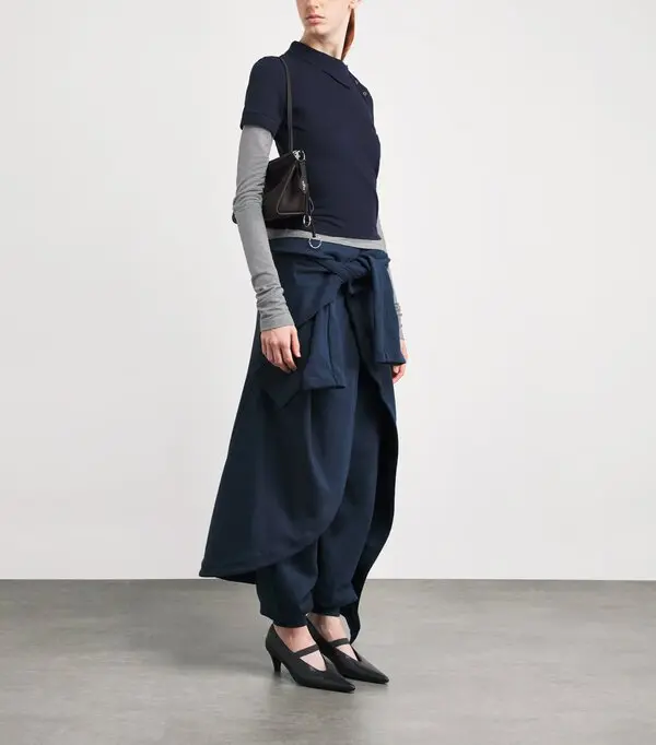 A.W.A.K.E. Mode Cotton Asymmetric Double Polo Shirt