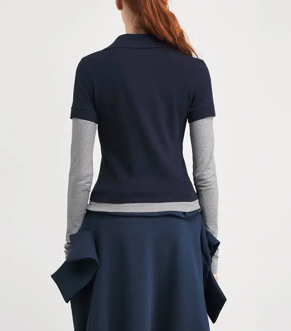 A.W.A.K.E. Mode Cotton Asymmetric Double Polo Shirt