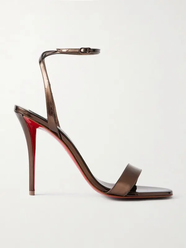 CHRISTIAN LOUBOUTIN Miss Z 100 Patent-leather Sandals - Metallic