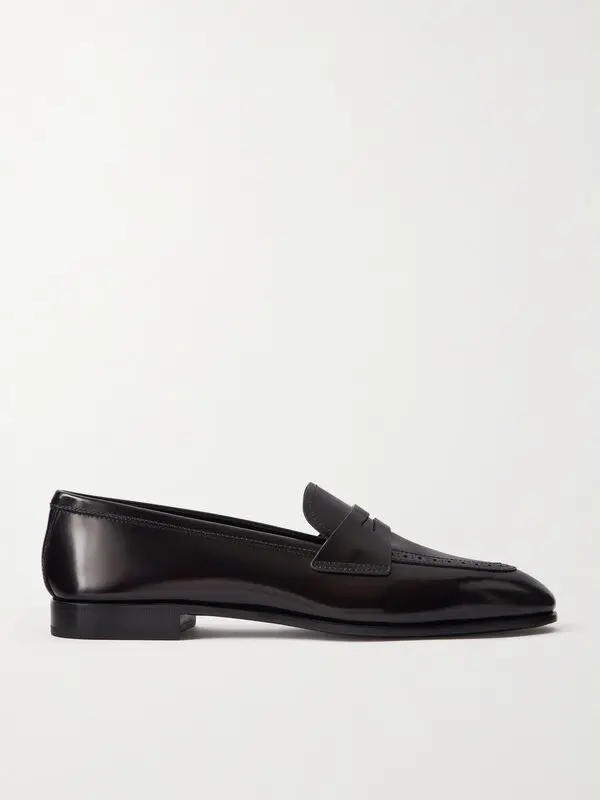 Church's Onyx Perforated Leather Loafers