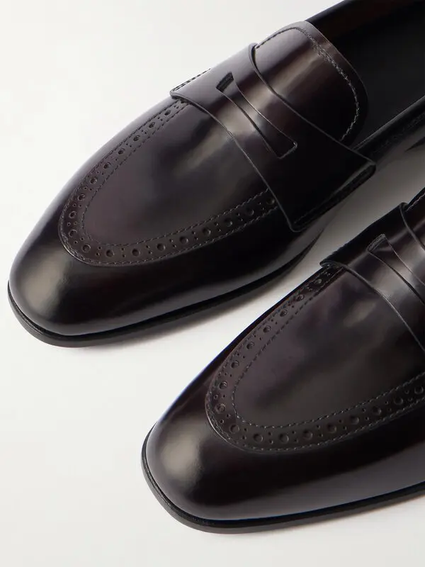 Church's Onyx Perforated Leather Loafers