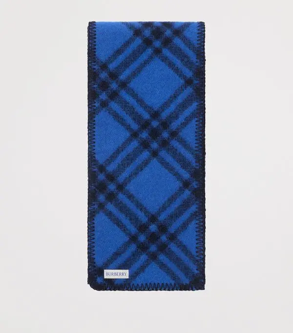 Burberry Narrow Wool Check Scarf