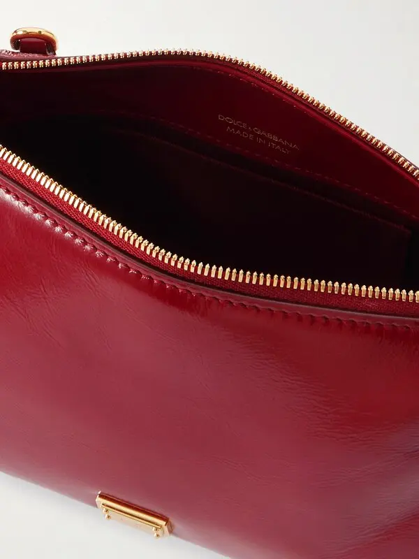 Dolce & Gabbana Vittoria Patent-leather Shoulder Bag - Red