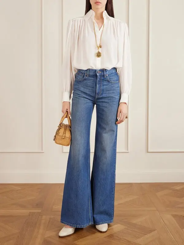 Chloé Susan Studded Textured-leather Mary Jane Pumps - Neutrals
