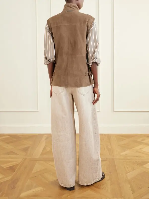 Brunello Cucinelli Embellished Suede Vest