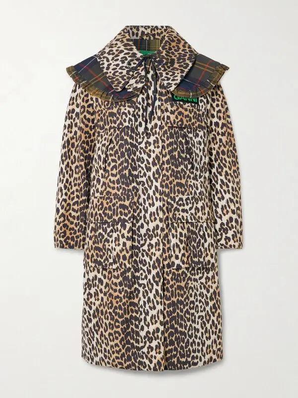 Barbour X Ganni Hooded Parka - Animal Print