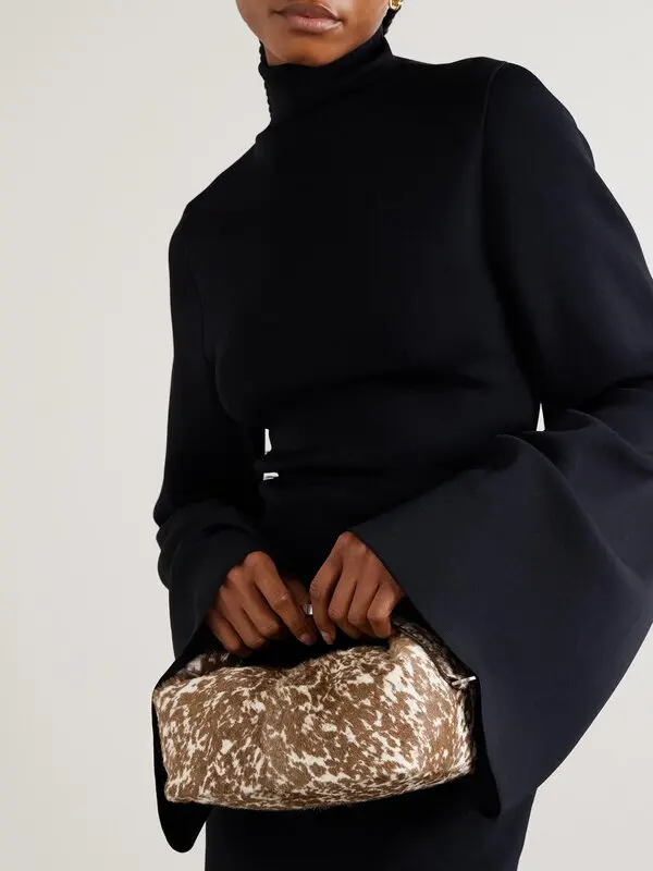 Calvin Klein Andy Printed Calf Hair Clutch
