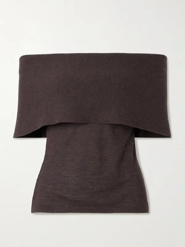 Arch4 Monroe Off-the-shoulder Organic Cashmere Top