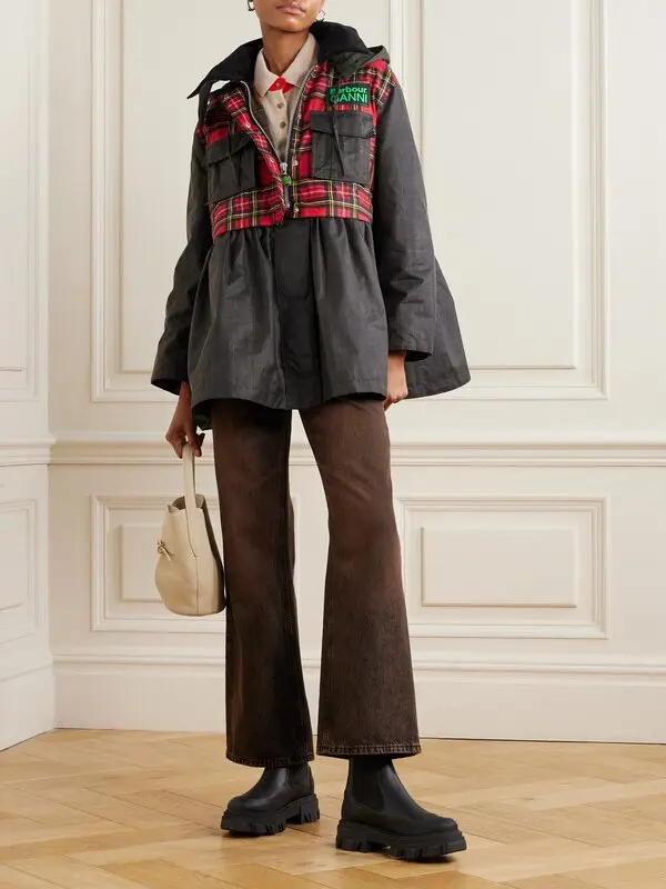 Barbour X Ganni Hooded Peplum Jacket - Multi