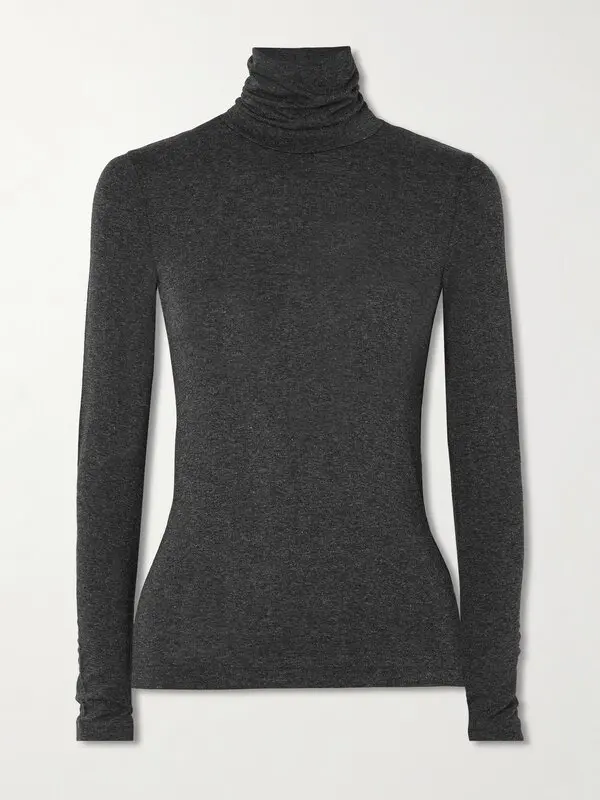 AGOLDE Pascale Stretch-jersey Turtleneck Top - Gray
