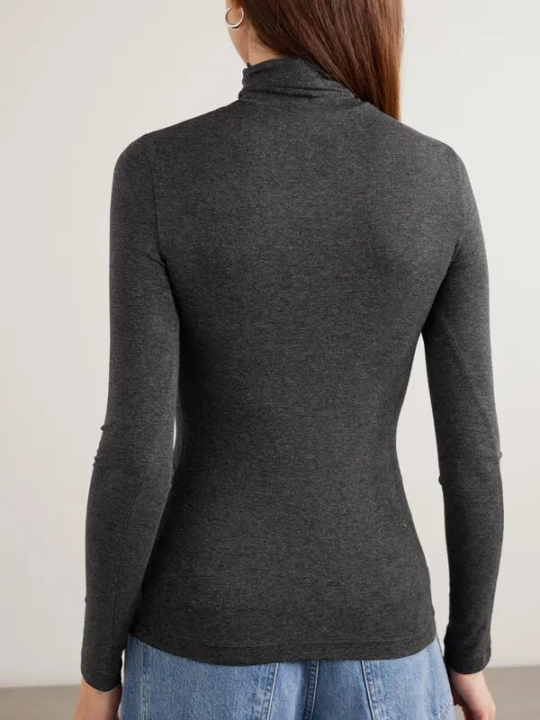 AGOLDE Pascale Stretch-jersey Turtleneck Top - Gray