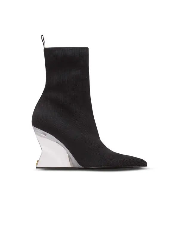 Balmain Wedge Knit Ankle Boots