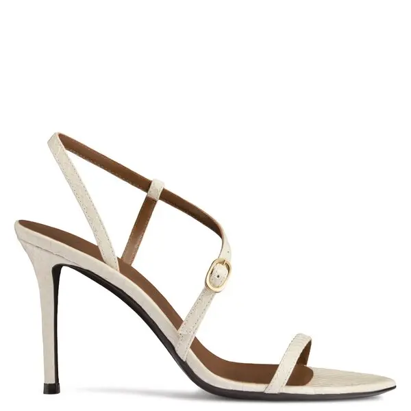 GIUSEPPE ZANOTTI Audrinette 90 Elaphe Carinata Sandals - Ivory