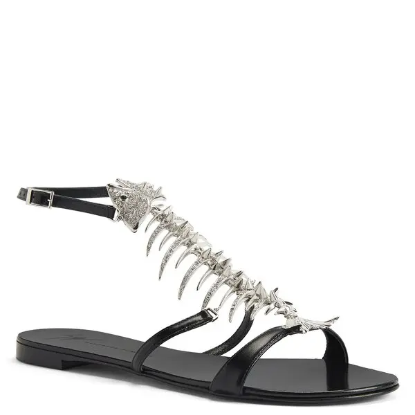 GIUSEPPE ZANOTTI Slim2.0 Flat Sandals - Black