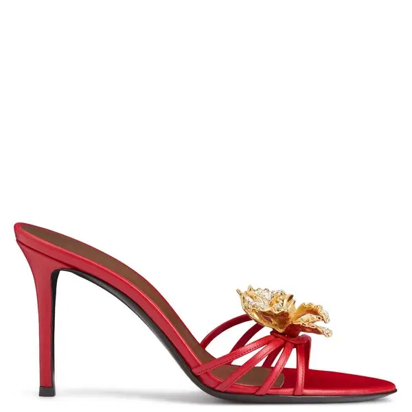 GIUSEPPE ZANOTTI Orchid Crystal Mule 90 - Red