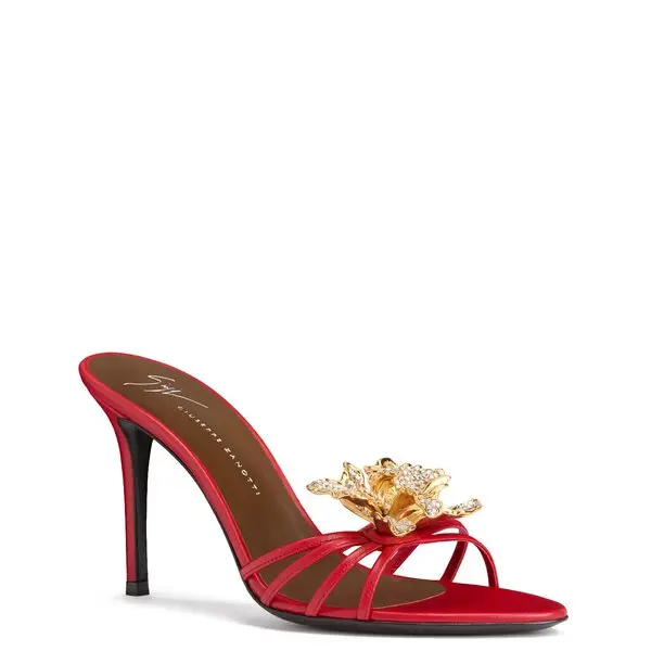 GIUSEPPE ZANOTTI Orchid Crystal Mule 90 - Red