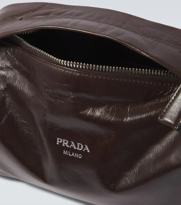 Prada Leather Tote Bag - Brown