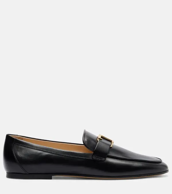 TOD'S T Timeless Leather Loafers - Black