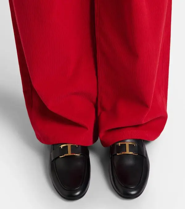 TOD'S T Timeless Leather Loafers - Black