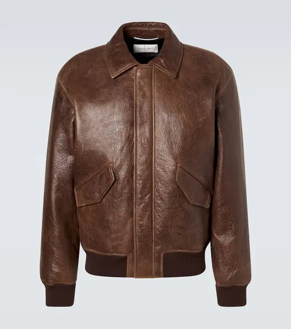 Saint Laurent Leather Bomber Jacket
