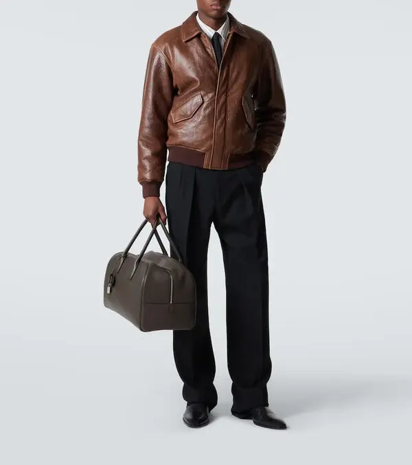 Saint Laurent Leather Bomber Jacket