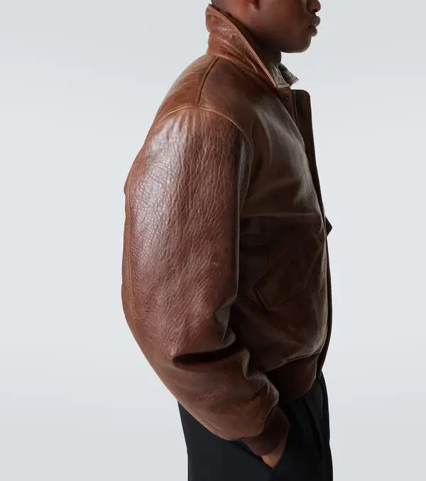 Saint Laurent Leather Bomber Jacket