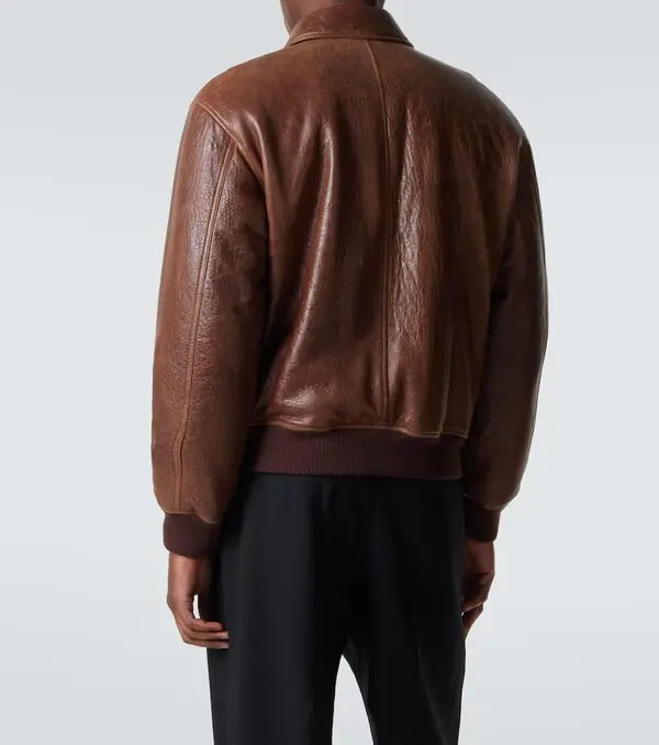 Saint Laurent Leather Bomber Jacket