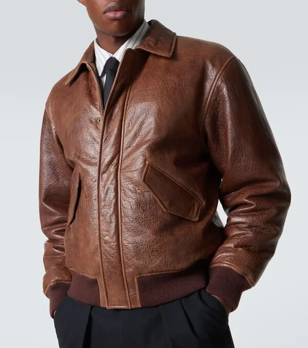 Saint Laurent Leather Bomber Jacket