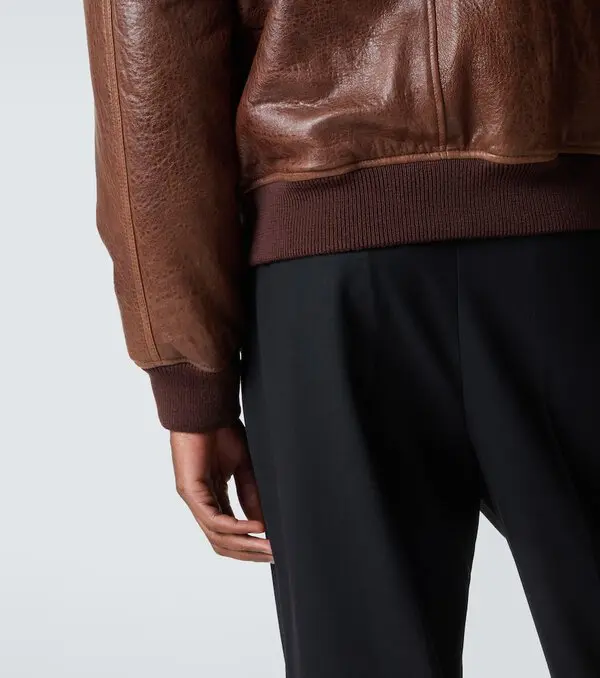 Saint Laurent Leather Bomber Jacket