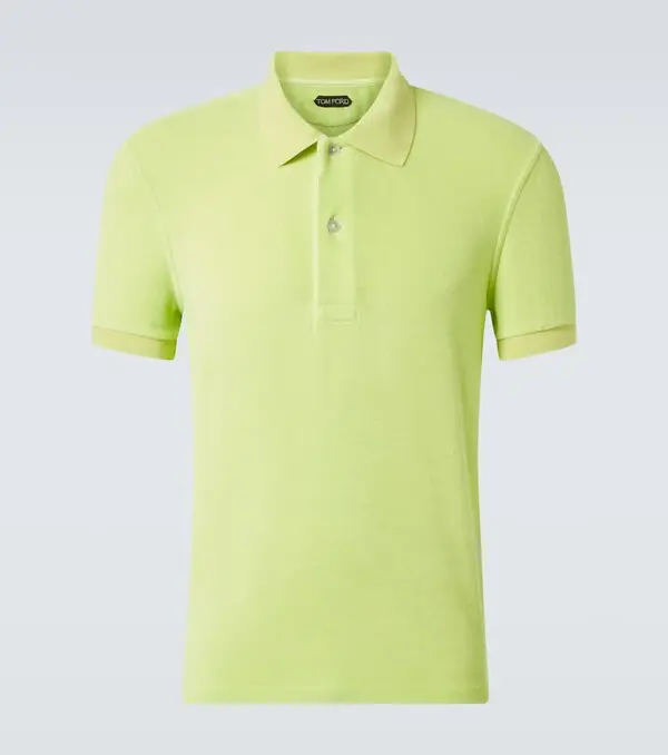TOM FORD Cotton-blend Terry Polo Shirt - Green