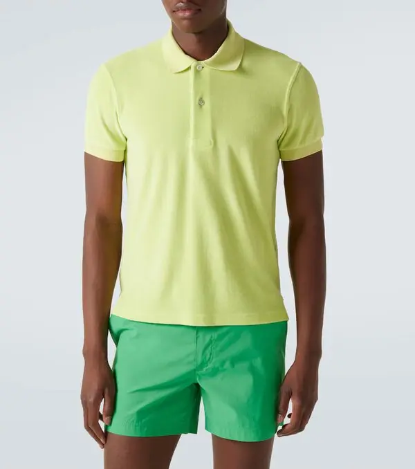 TOM FORD Cotton-blend Terry Polo Shirt - Green