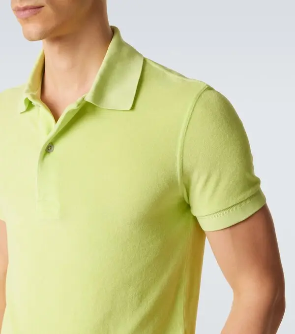 TOM FORD Cotton-blend Terry Polo Shirt - Green