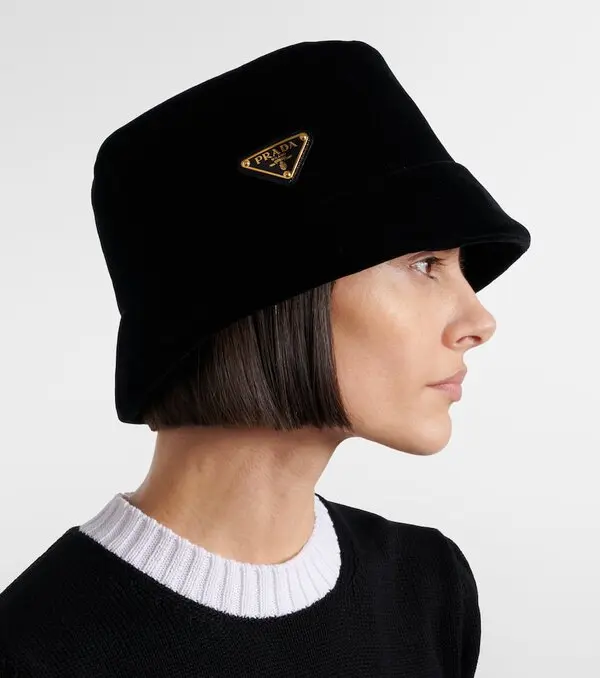 Prada Cotton Velvet Bucket Hat
