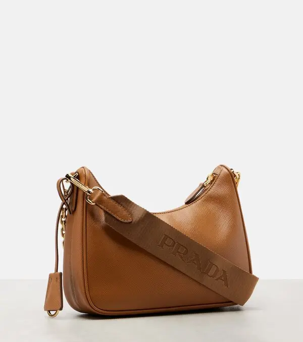 Prada Re-edition 2005 Small Leather Shoulder Bag - Beige