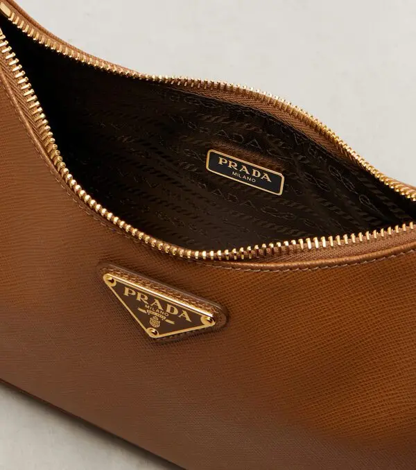 Prada Re-edition 2005 Small Leather Shoulder Bag - Beige