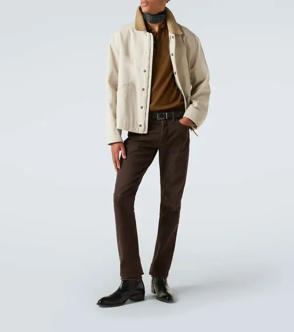 TOM FORD Cotton And Silk Polo Shirt - Brown
