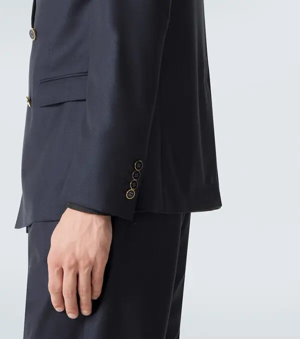 Dolce & Gabbana Double-breasted Virgin Wool Blazer - Black