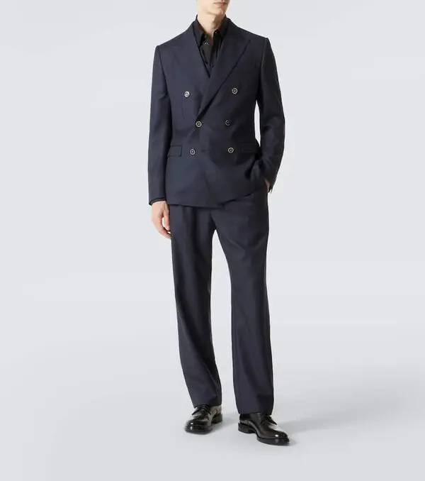 Dolce & Gabbana Double-breasted Virgin Wool Blazer - Black