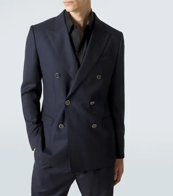 Dolce & Gabbana Double-breasted Virgin Wool Blazer - Black