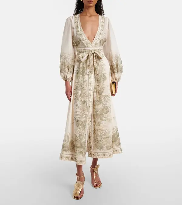 Zimmermann Wanderlust Printed Cotton Wrap Dress