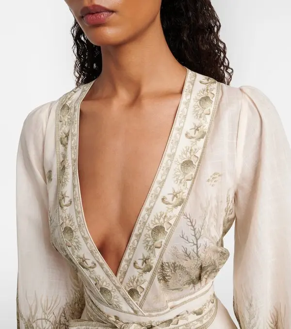 Zimmermann Wanderlust Printed Cotton Wrap Dress