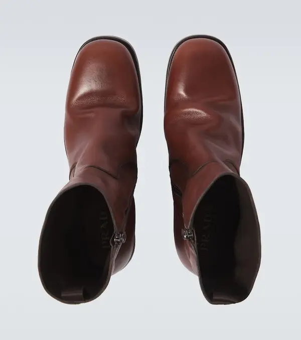 Prada Leather Ankle Boots