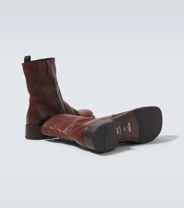 Prada Leather Ankle Boots