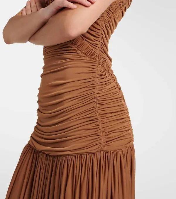 Christopher Esber Theron Draped Ruched Gown - Brown