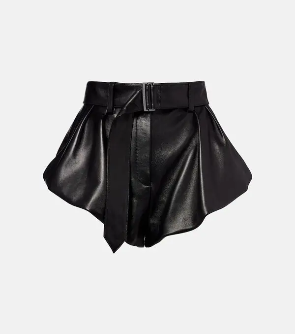 Magda Butrym Belted Leather Micro Shorts