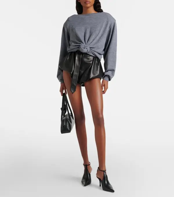 Magda Butrym Belted Leather Micro Shorts